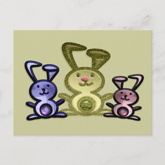 Three Cute Bunnies Postcard | Zazzle.com