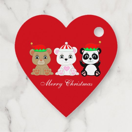 Three cute Christmas bears Favor Tags | Zazzle.com
