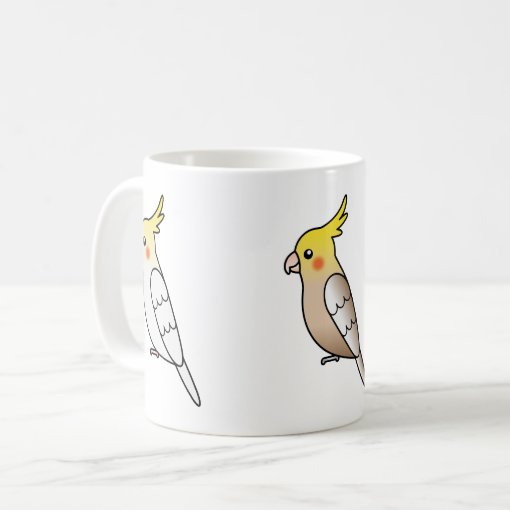 Three Cute Cockatiel Cartoon Birds Coffee Mug | Zazzle