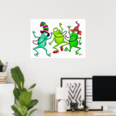 Three Dancing Frogs Art Print Poster | Zazzle