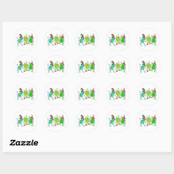 Three Dancing Frogs Classic Round Sticker | Zazzle