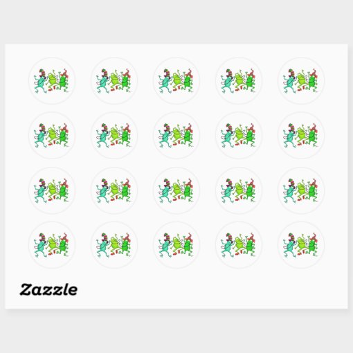Three Dancing Frogs Classic Round Sticker | Zazzle