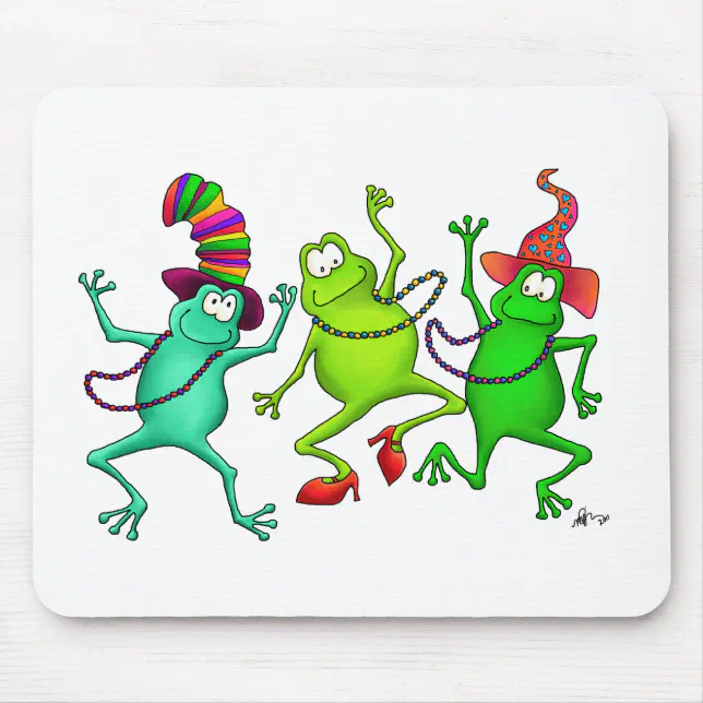 Three Dancing Frogs Mouse Pad | Zazzle