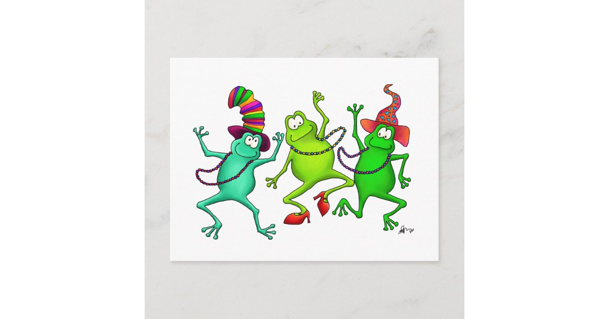 Three Dancing Frogs Postcard | Zazzle