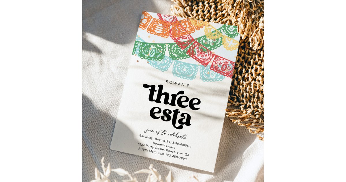 Three-Esta Birthday Invitation | Fiesta Invite | Zazzle