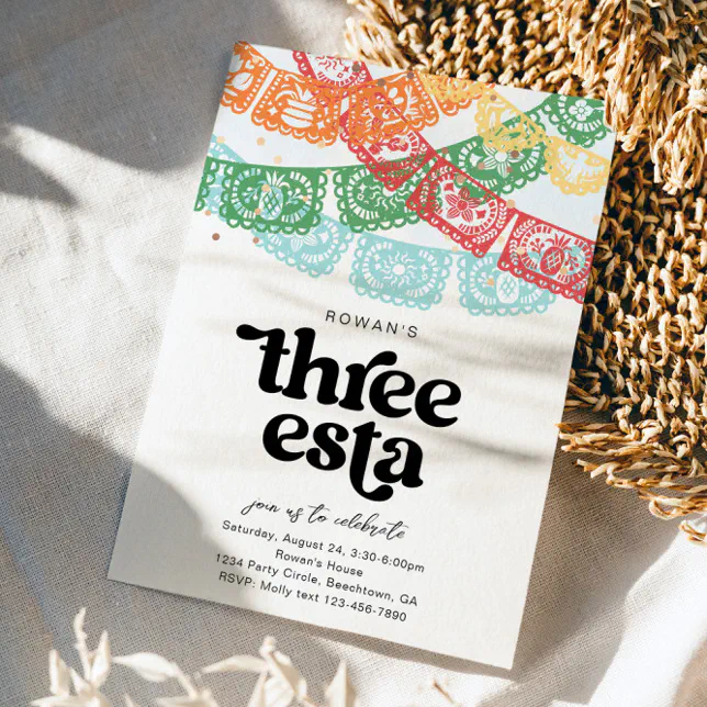 Three-Esta Birthday Invitation | Fiesta Invite | Zazzle