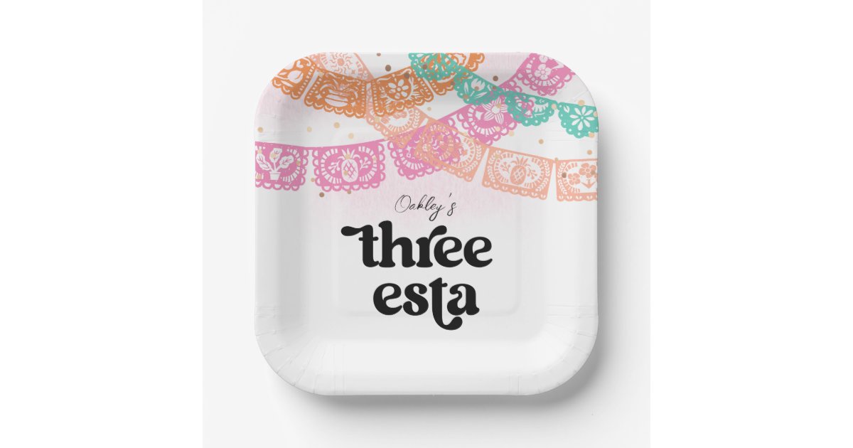 Three-esta Birthday Party Plates | Zazzle