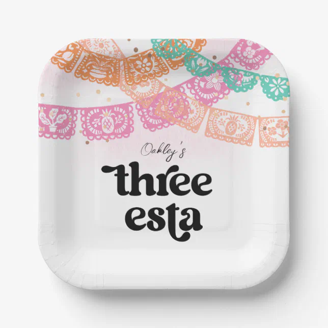 Three-esta Birthday Party Plates | Zazzle