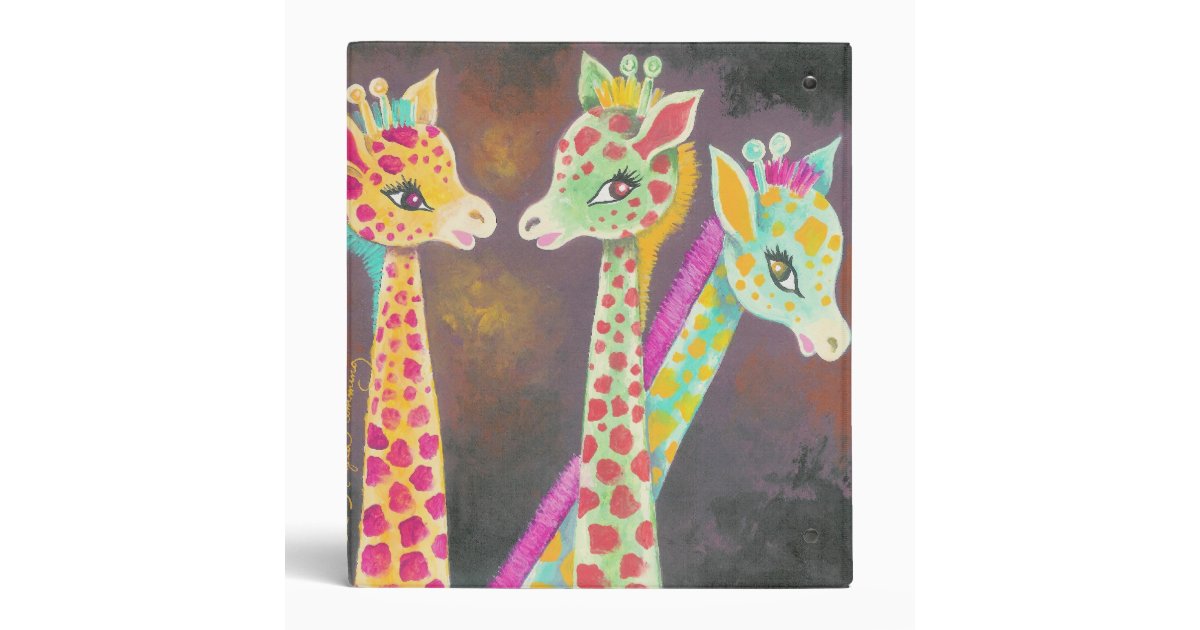 Three Giraffes 3 Ring Binder | Zazzle