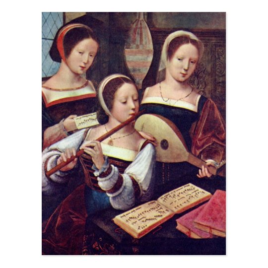 Three Girls Playing Music Postcard | Zazzle.com