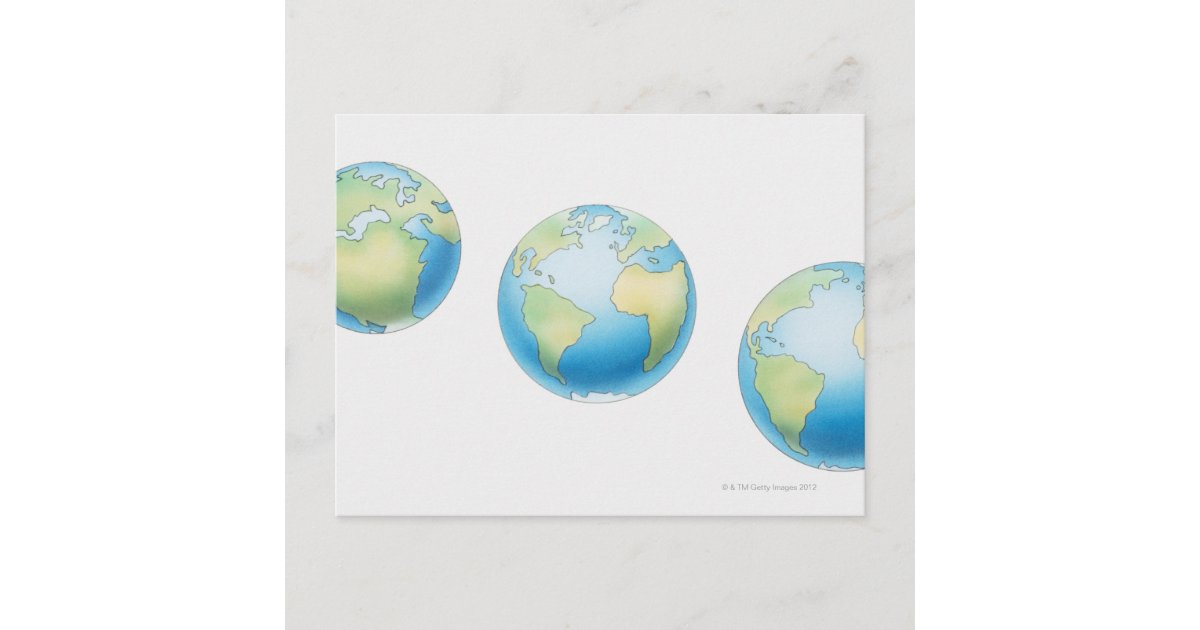 Three Globes Postcard | Zazzle
