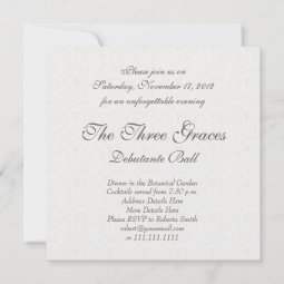 Three Graces Debutante Cotillion Ball Vintage Invitation | Zazzle