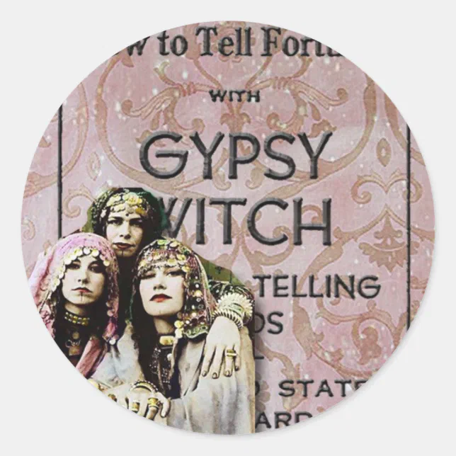 Three Gypsies, altered art Classic Round Sticker | Zazzle