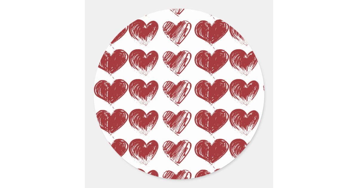 Three Hearts Classic Round Sticker | Zazzle