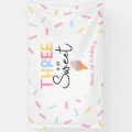 Three Is So Sweet Ice Cream 3rd Birthday Party Banner | Zazzle