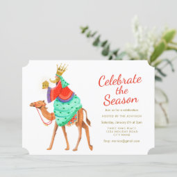 Three Kings | Season | Gold Glitter | Invitations | Zazzle