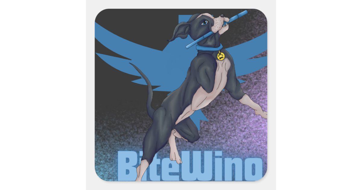 Three-Legged Pitbull Square Sticker | Zazzle