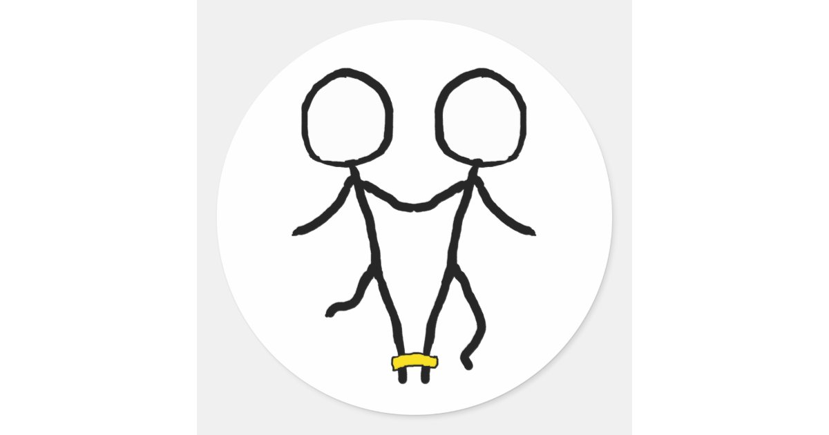 Three Legged Race Classic Round Sticker | Zazzle