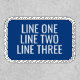 Three Lines of Custom Text - Blue and White Patch | Zazzle