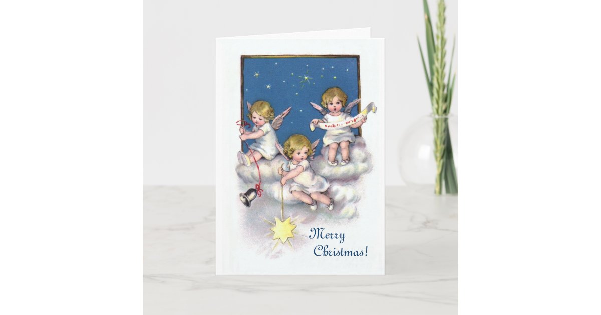 Three Little Angels Holiday Card | Zazzle