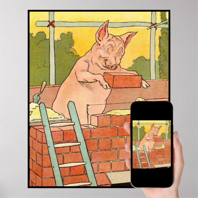 Three Little Pigs: Bricks to Build a House Poster | Zazzle