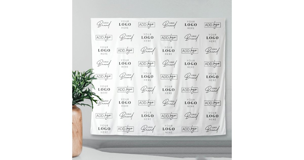 Three Logos Step & Repeat Business Event Sponsors Tapestry | Zazzle