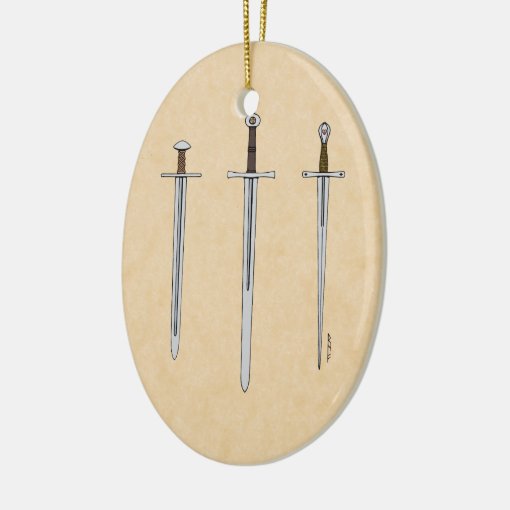 Three Medieval Swords 2016 Ceramic Ornament | Zazzle