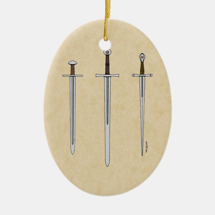 Three Medieval Swords 2016 Ceramic Ornament | Zazzle.com