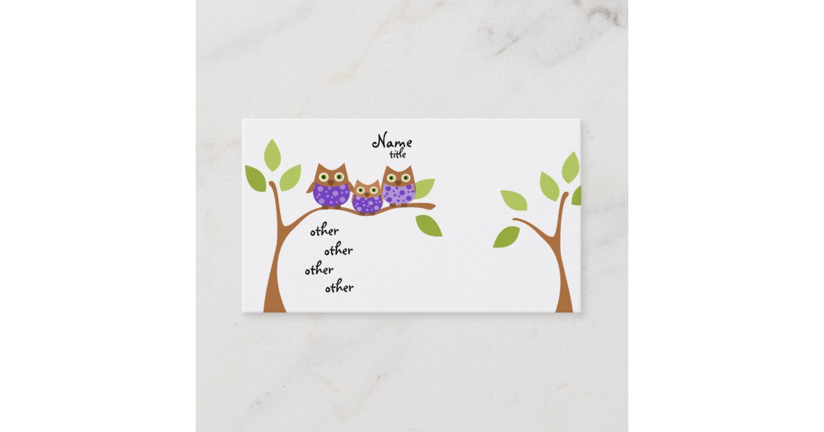 Three Owls Business Card | Zazzle