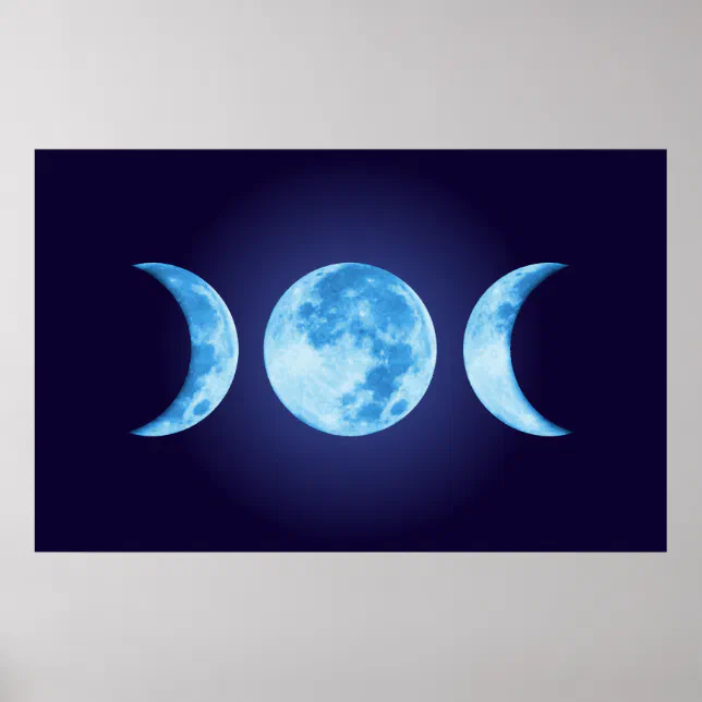 Three Phase Moon Poster | Zazzle