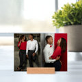 Three Photo Collage Landscape and Portrait Desktop Holder | Zazzle