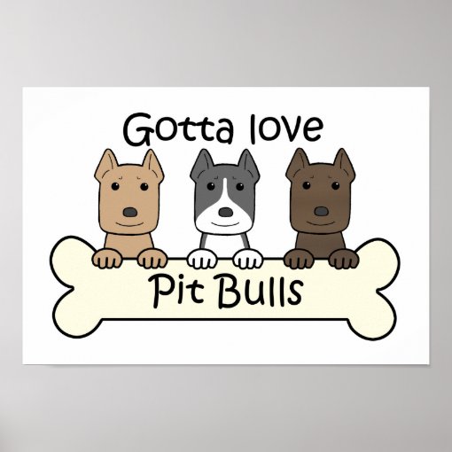 Three Pitbulls Poster | Zazzle
