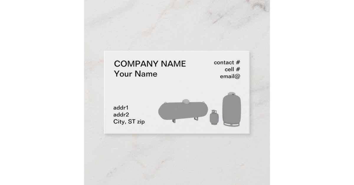 three propane tanks business card | Zazzle