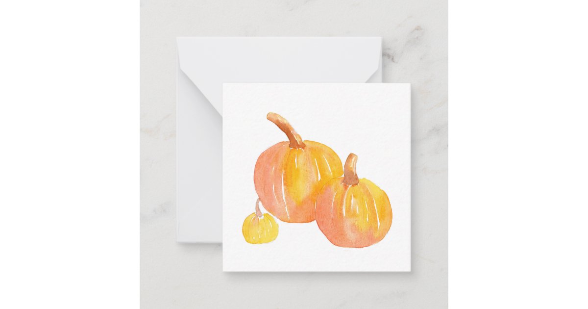 Three Pumpkins Note Card | Zazzle