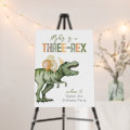 Three-Rex Dinosaur Birthday Welcome Sign | Zazzle