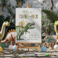 Three-Rex Dinosaur Birthday Welcome Sign | Zazzle