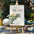 Three-Rex Dinosaur Birthday Welcome Sign | Zazzle