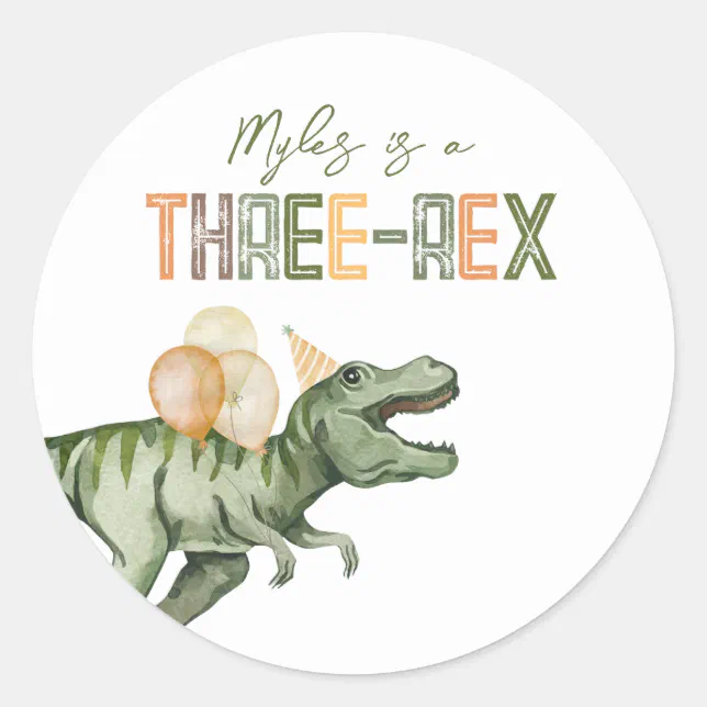 Three-Rex Party Stickers | Zazzle