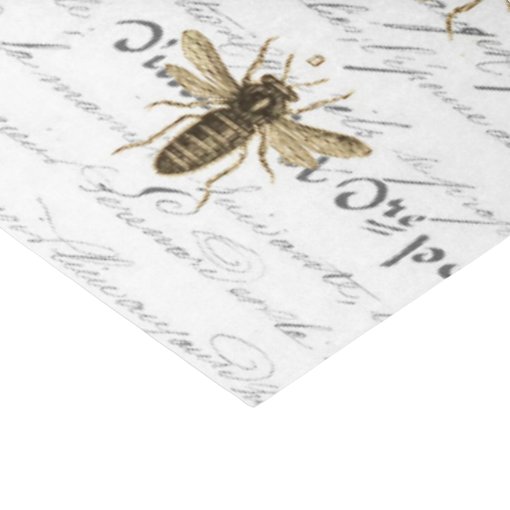 Three Script Bees Decoupage Tissue Collage Tissue Paper | Zazzle