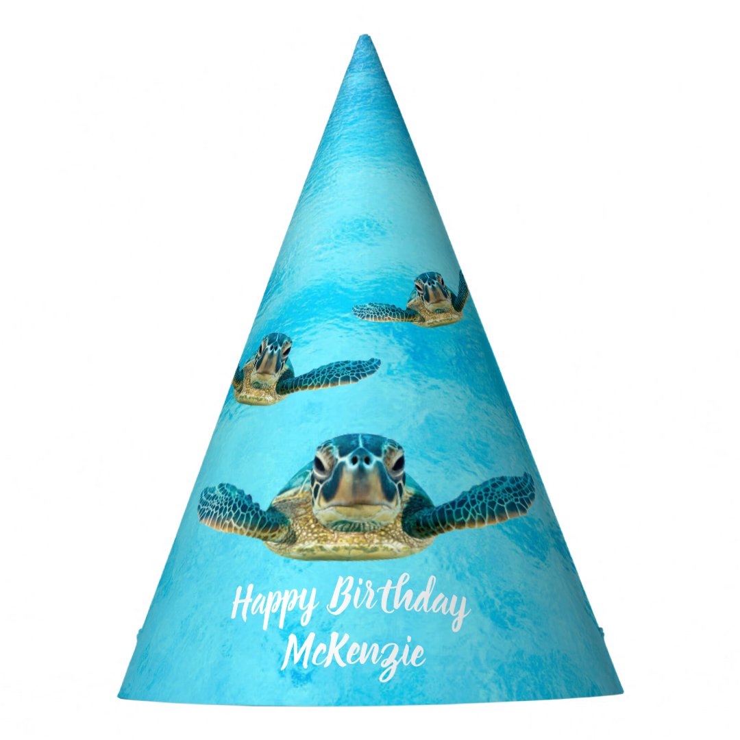 Three Sea Turtles Swimming Party Hat | Zazzle