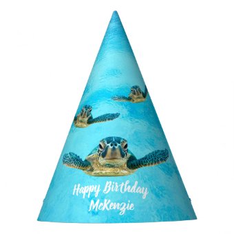 Three Sea Turtles Swimming Party Hat | Zazzle