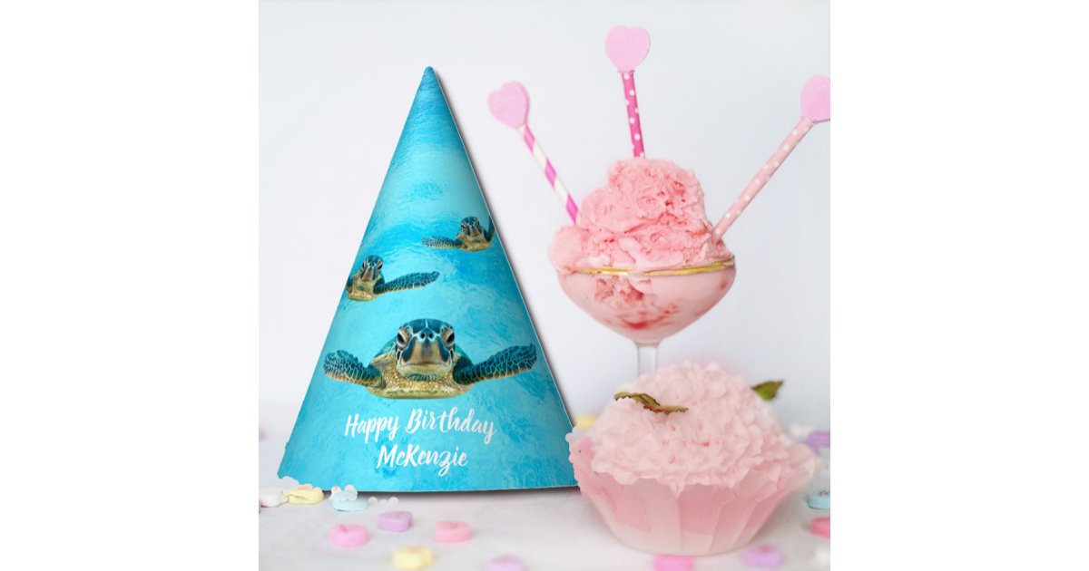 Three Sea Turtles Swimming Party Hat | Zazzle