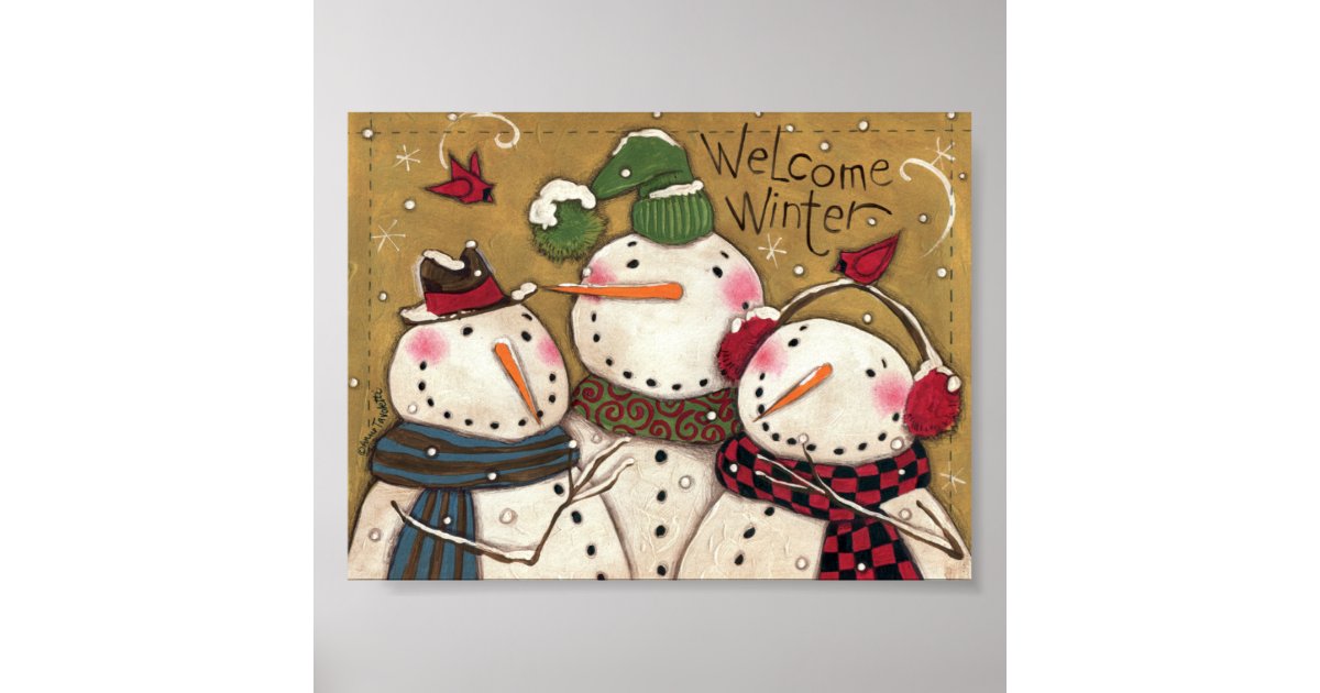 Three Snowmen Poster | Zazzle