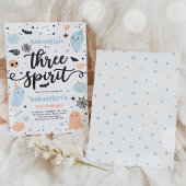Three Spirit Cute Halloween Ghost 3rd Birthday Inv Invitation | Zazzle