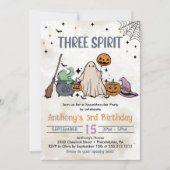 Three Spirit Halloween 3rd Birthday Party Invitation | Zazzle