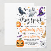 Three Spirit Spooky Halloween Birthday Invitation | Zazzle