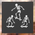 Three Spooky Skating Skeleton Halloween Skateboard Window Cling | Zazzle
