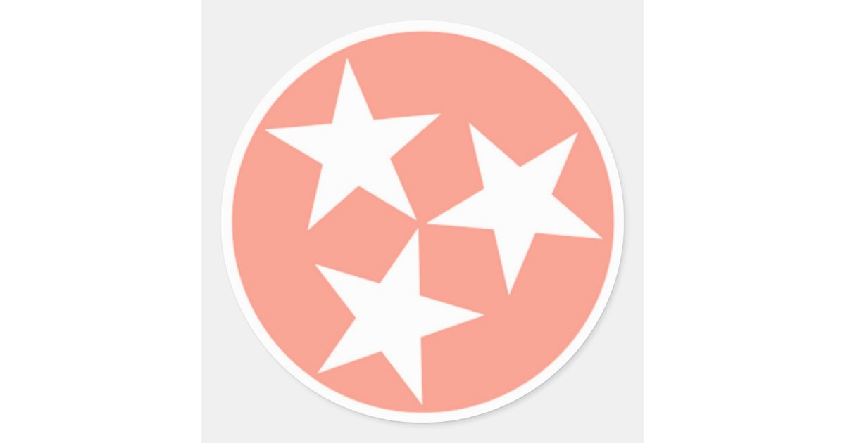 Three Star Tennessee State Flag Sticker | Zazzle