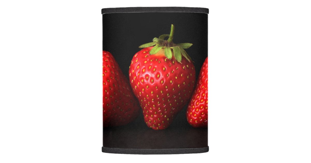 Three Strawberries On Black lscna Lamp Shade | Zazzle
