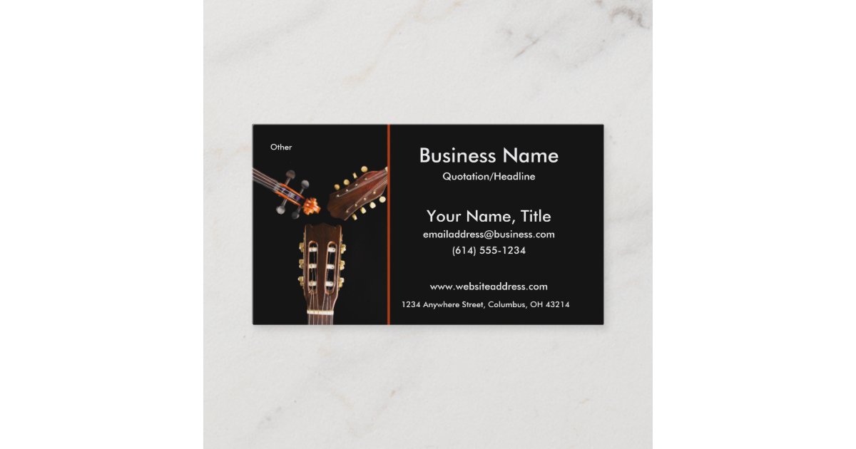 Three String Instruments Business Cards | Zazzle